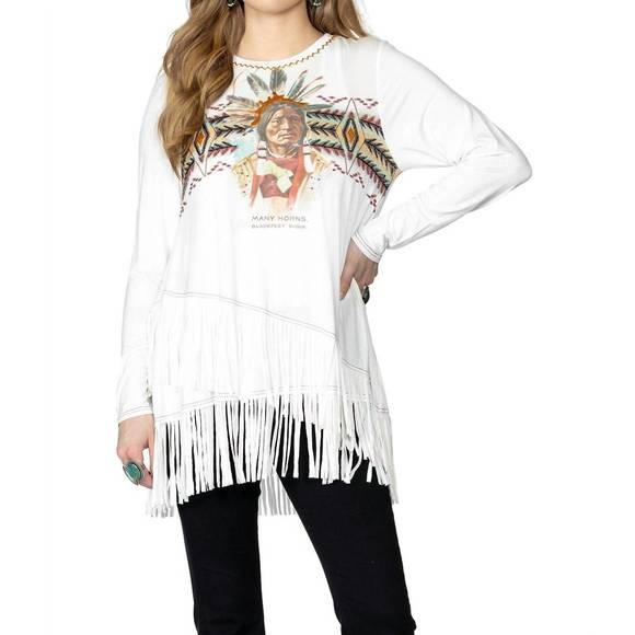 Double D Ranch | Tops | New Double D Ranch Chief Many Horns Fringe ...